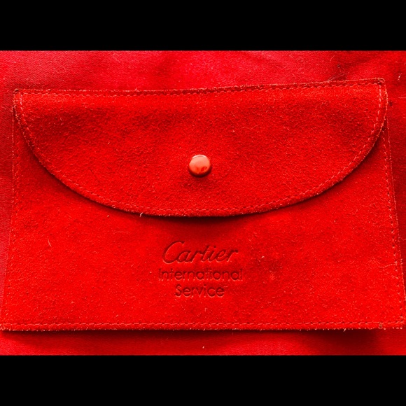 Cartier | Jewelry | Cartier Internatl Service Red Suede Jewelry Pouch ...